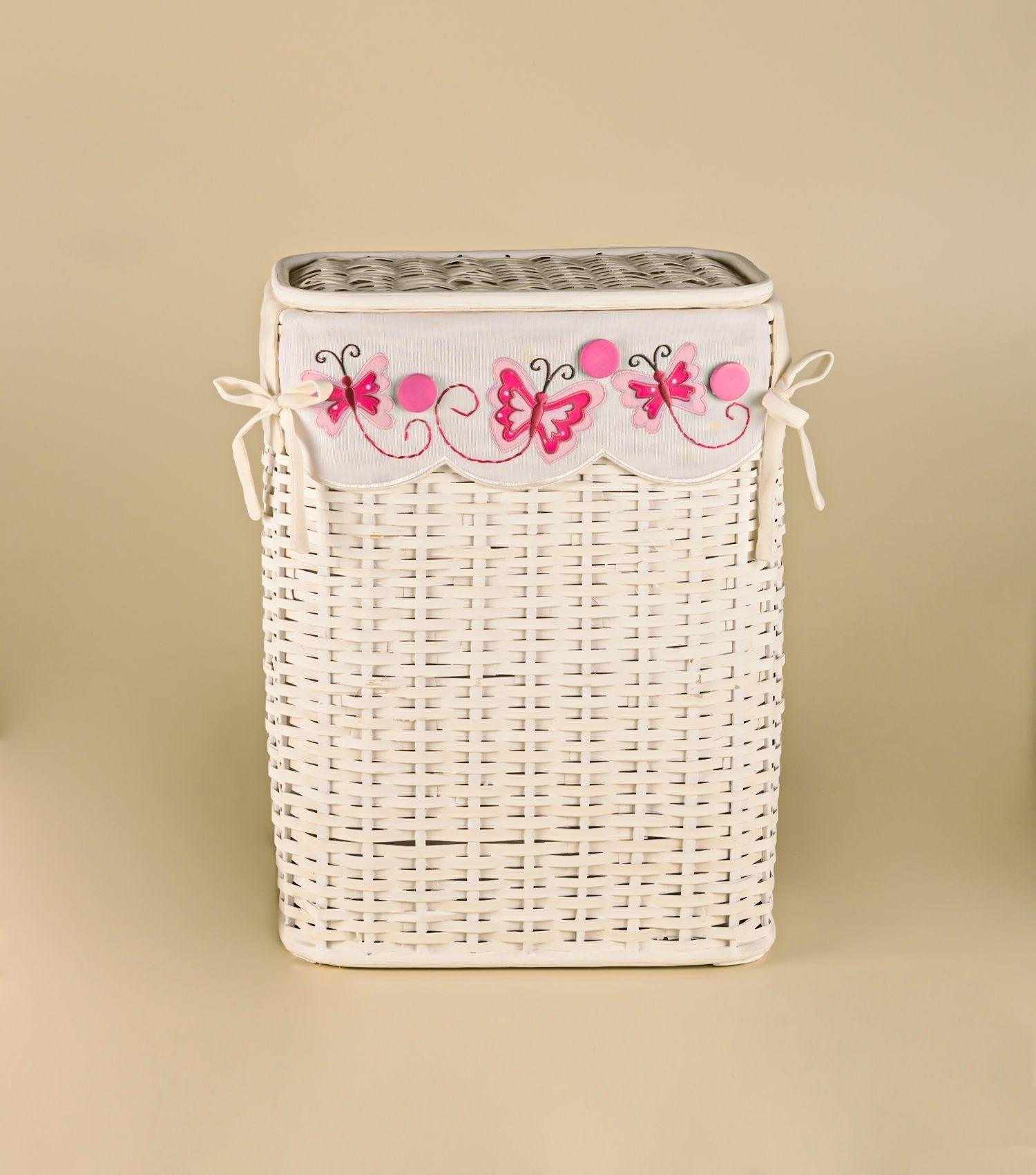 Pink butterfly laundry bin